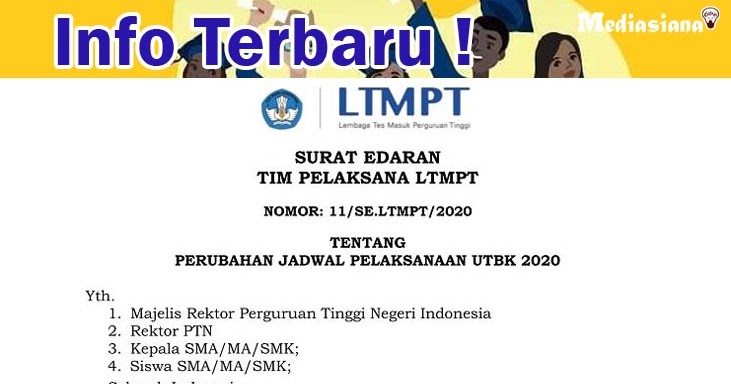 Jadwal Terbaru Pendaftaran dan Pelaksanaan UTBK-SBMPTN 2020 ... Jadwal Terbaru Pendaftaran dan Pelaksanaan UTBK-SBMPTN 2020 ...