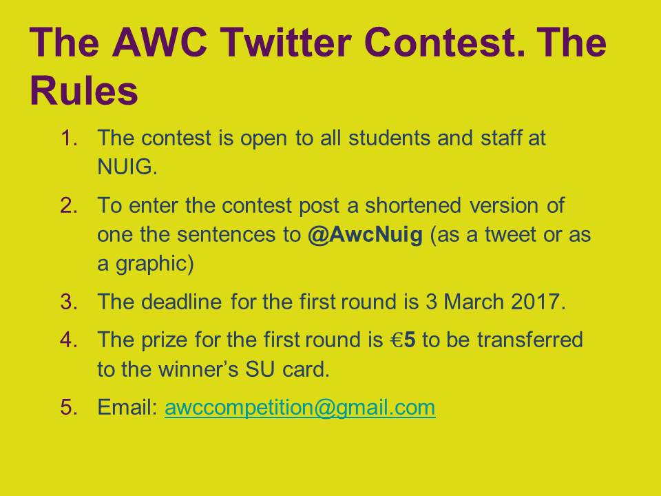 AWC Twitter Competition: Edit Sentences to Earn Prizes