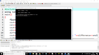 Difference between two numbers(float) in C++ Language without and with ...