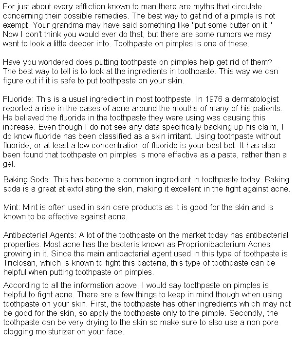 Toothpaste on Pimples | fardox1