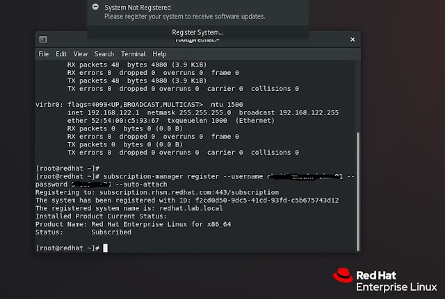 Subscription Manager enabled in RHEL 8.2 (Redhat)