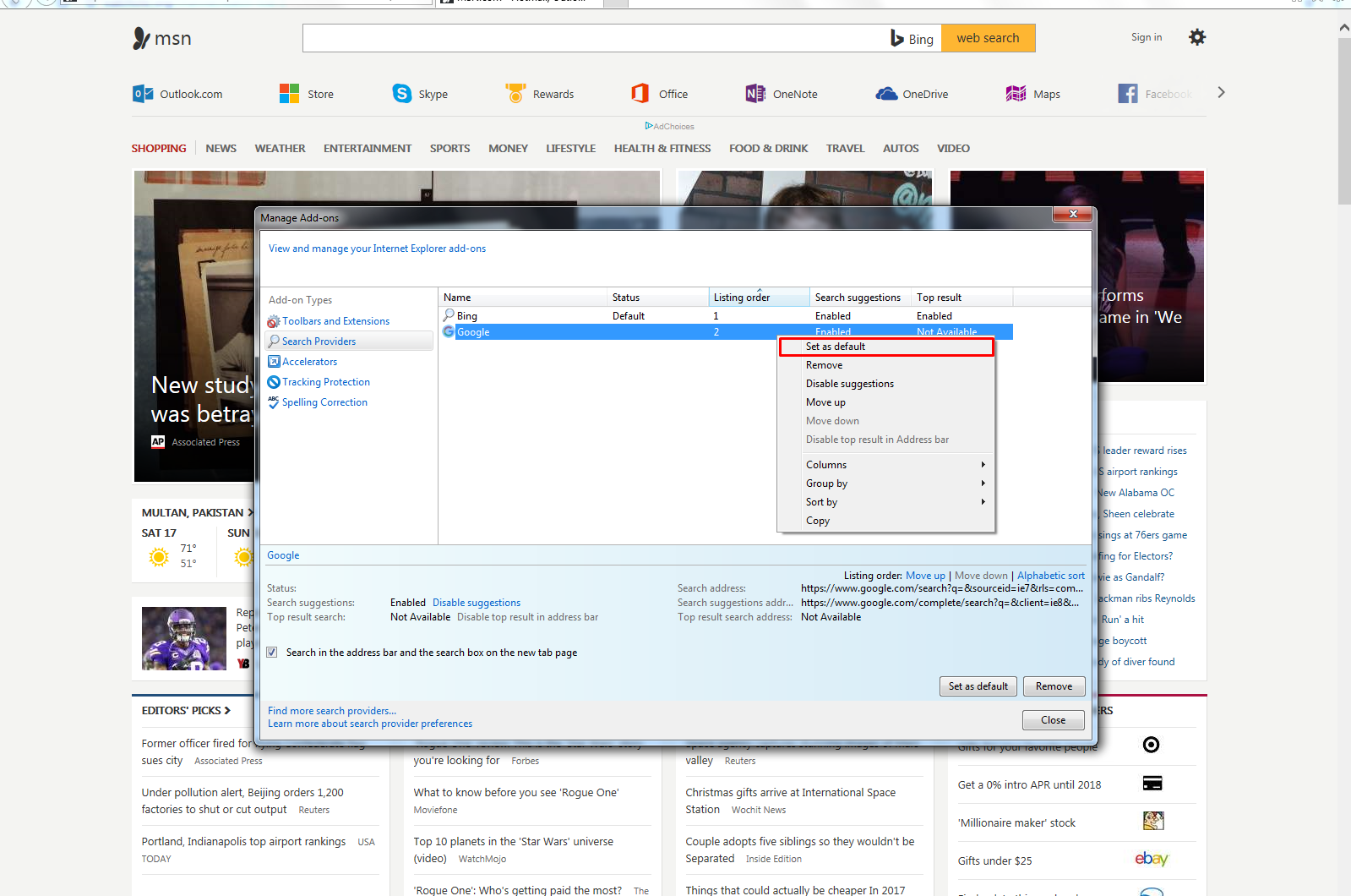 How to change default search engine in Google, Firefox & Internet ...