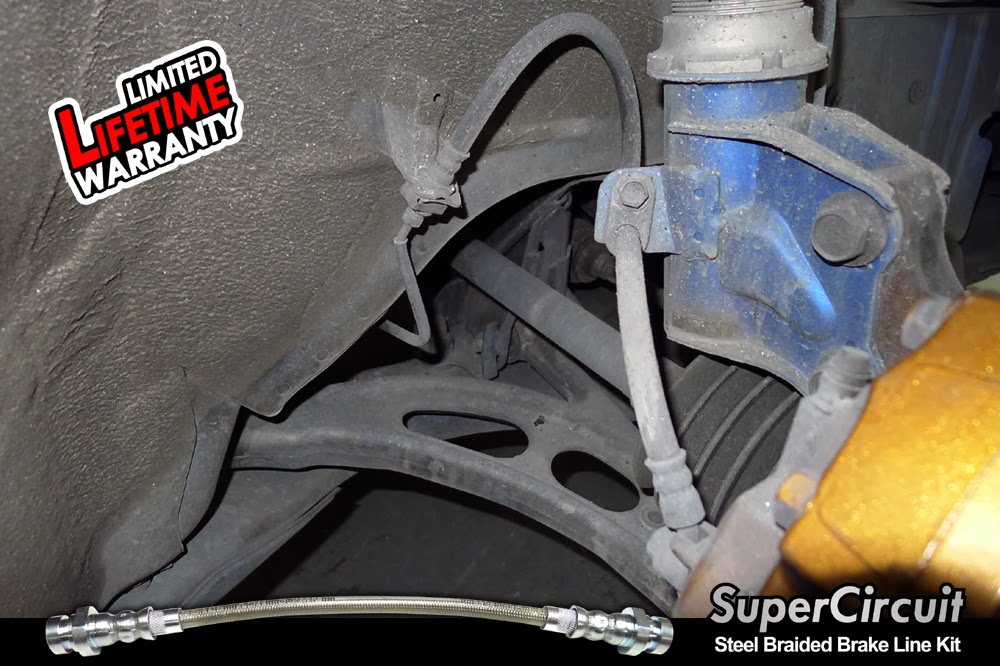 SUPERCIRCUIT Steel Braided Brake Lines: Subaru Impreza WRX STI Steel ...