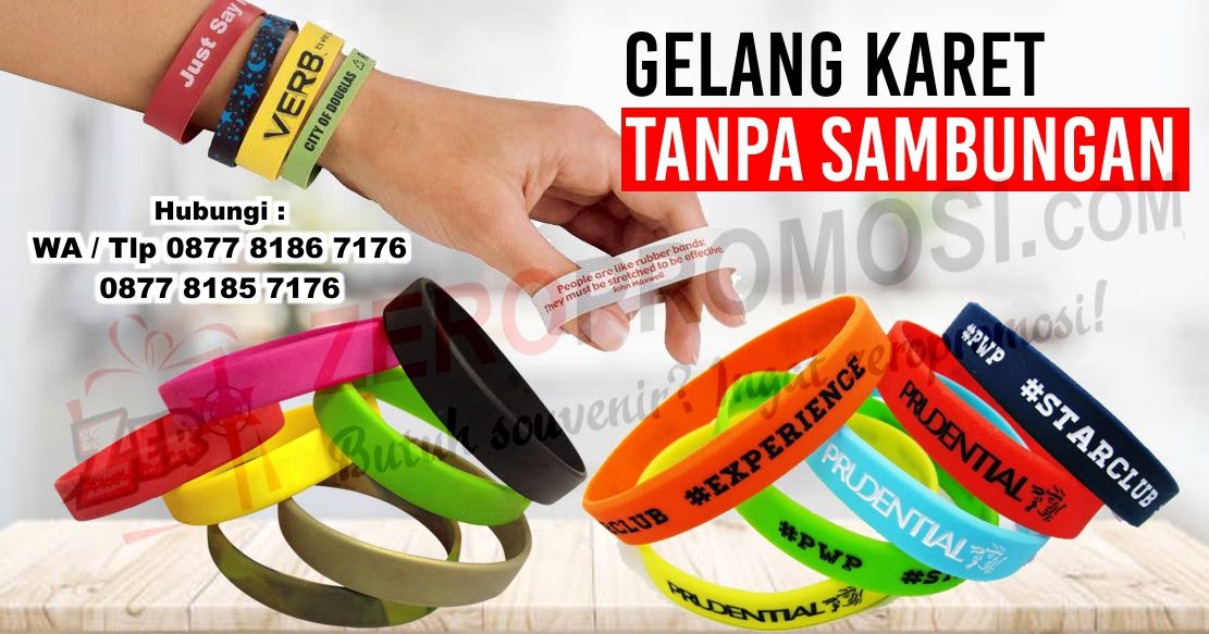 Jual Gelang Karet Promosi / rubber wrist band Gelang tanpa sambungan ...