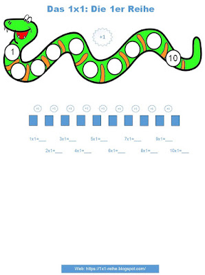 1x1 Üben mit der Rechenschlange, Arbeitsblätter kostenlos als PDF speichern