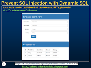 Sql server, .net and c# video tutorial: Prevent sql injection with ...