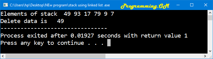 Program In C And C To Implement Stack Using Structure And Class
