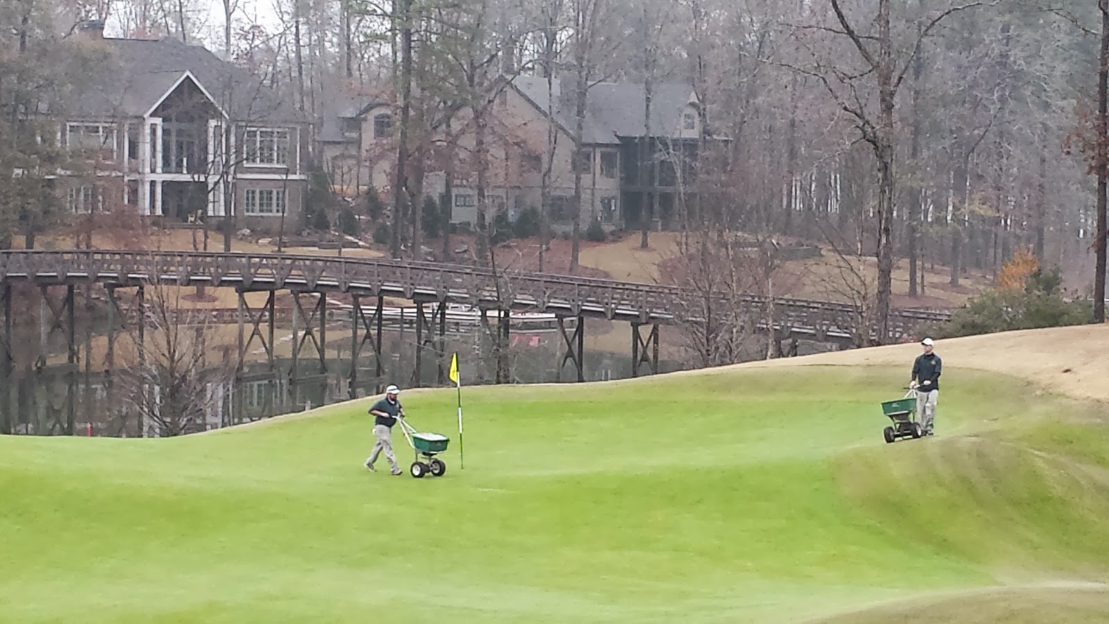 The Creek Club Golf Course Maintenance: Greens fertilizer application