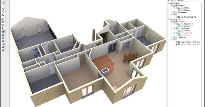 Free House Plan Software - Bathroom and Garden