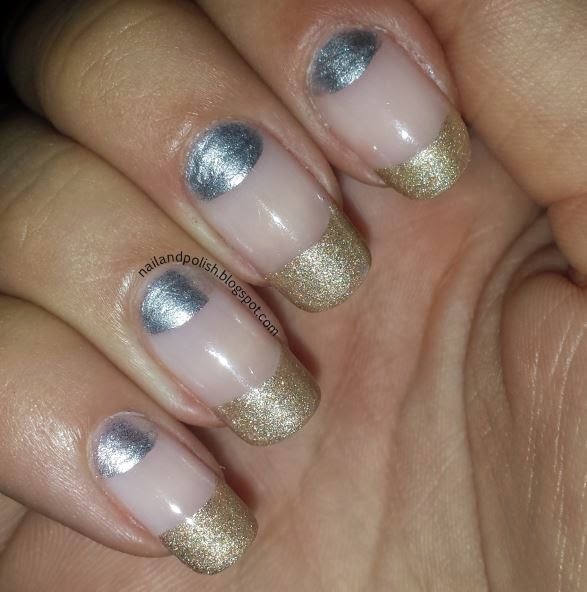 Nail & Polish: Metallic Half Moon French Tip Mani