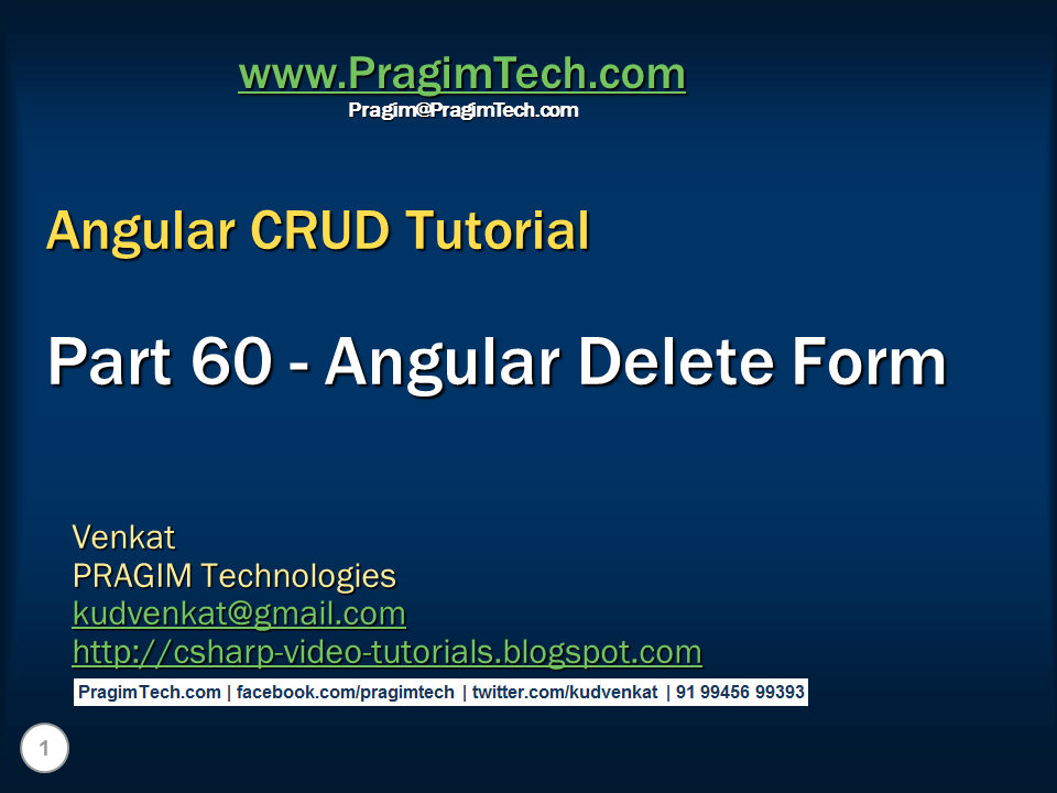 Sql Server Net And C Video Tutorial Angular Delete Form Slides