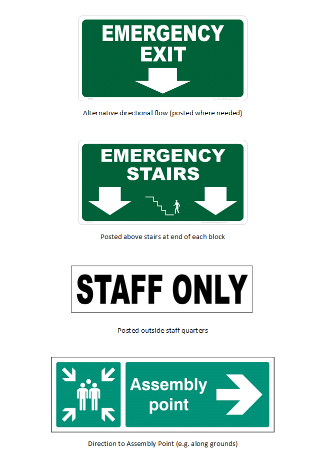 The Ellerslie School Health and Safety Committee: SIGNAGE FOR EMERGENCY ...