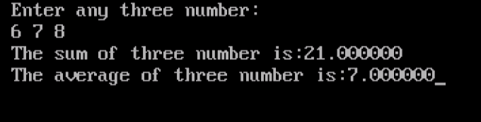 Wap In C To Input Any Three Numbers And Find Their Sum And Average