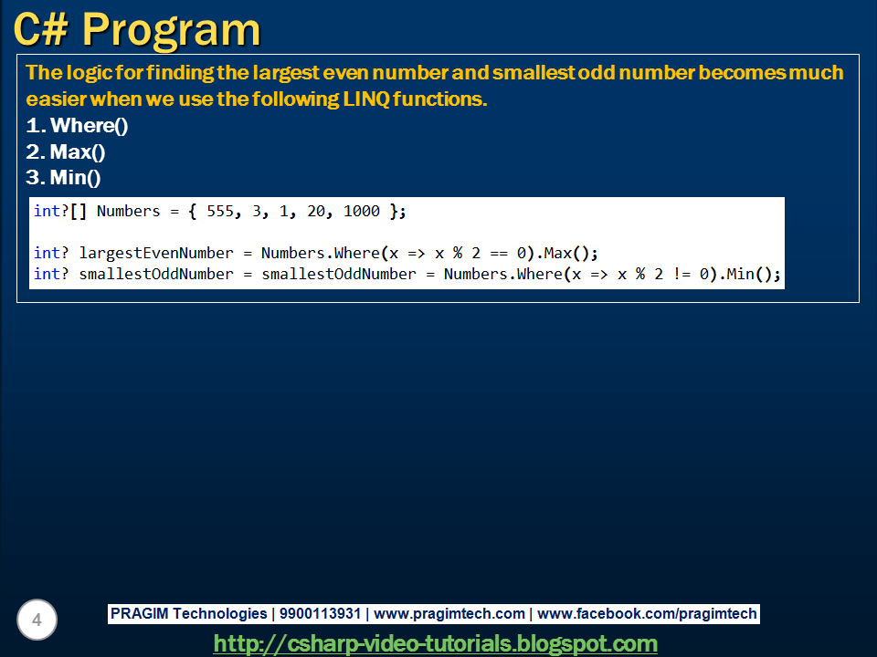 Sql Server Net And C Video Tutorial Part 4 Subtract The Largest Even Number And Smallest