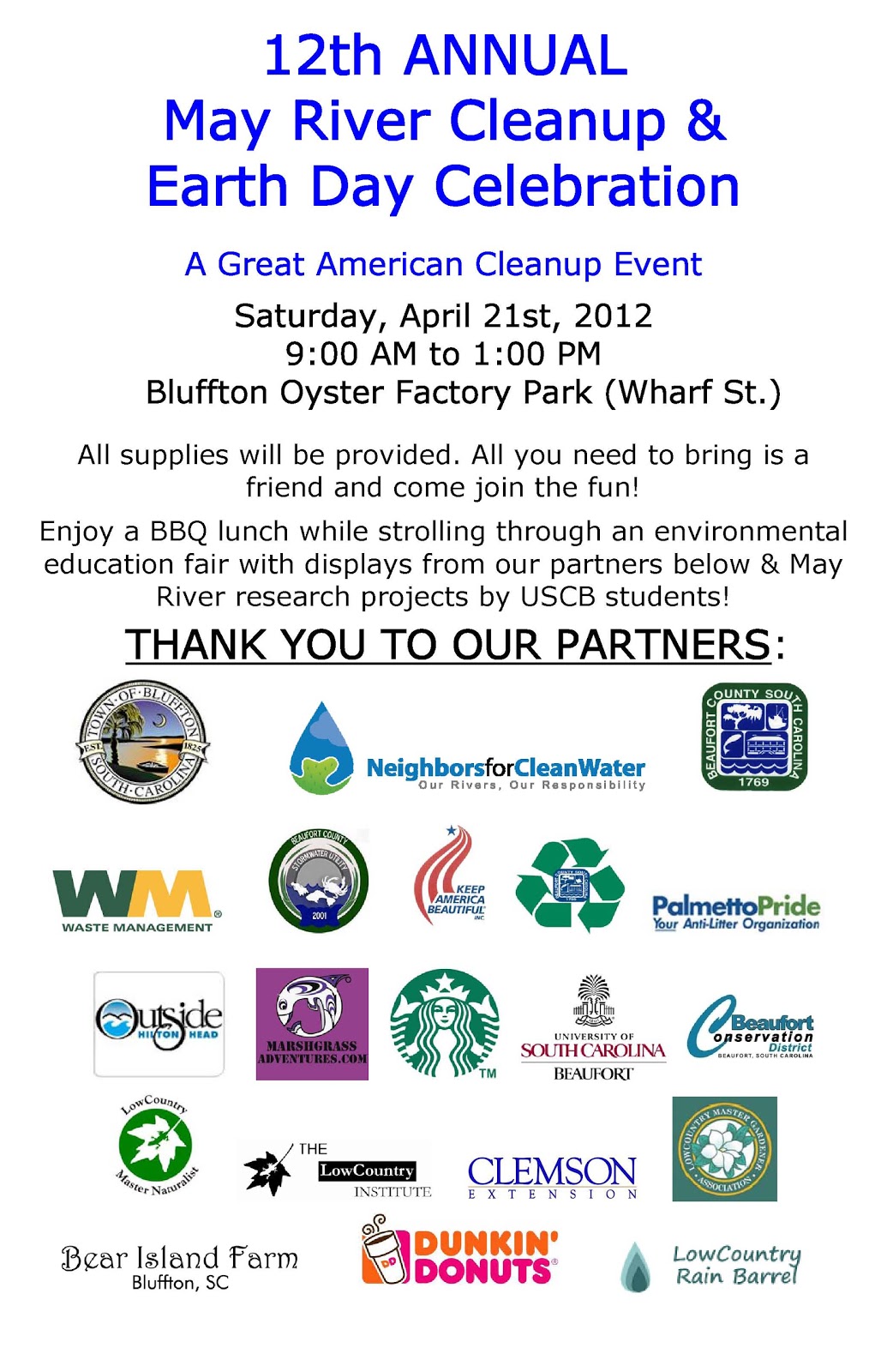 Neighbors for Clean Water: 12th ANNUAL MAY RIVER CLEANUP & EARTH DAY ...