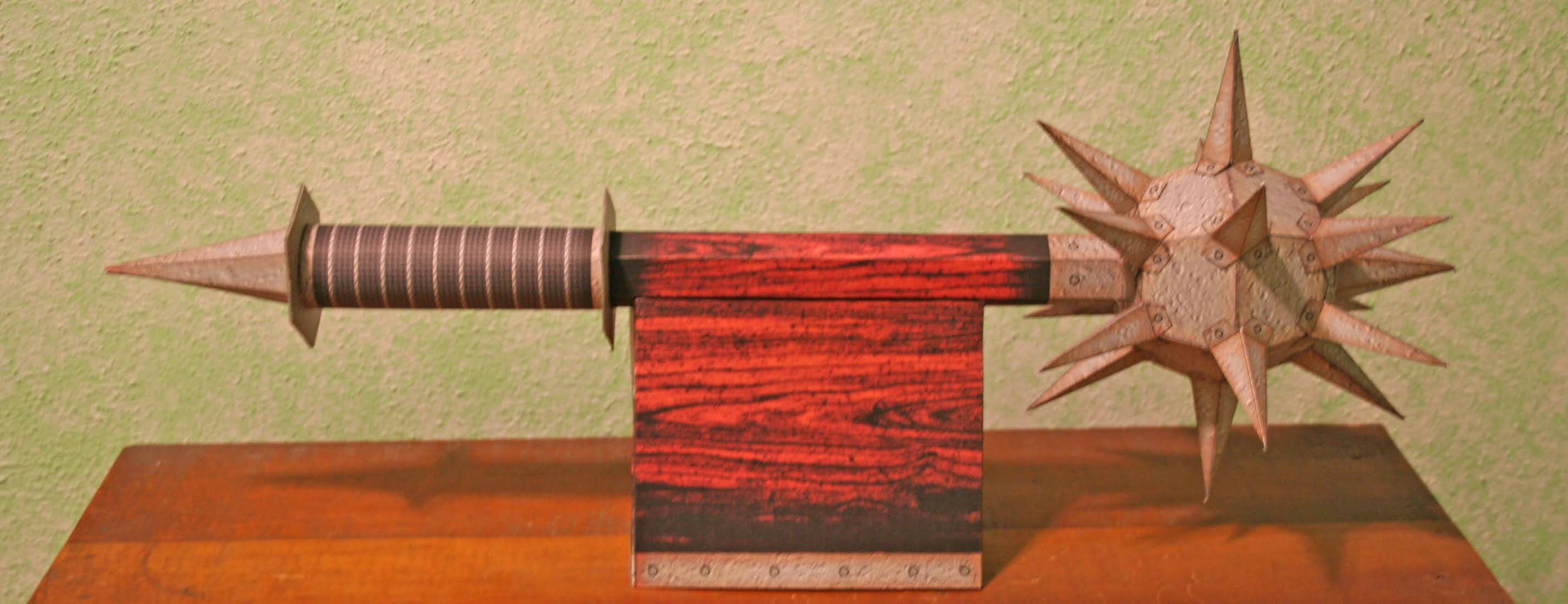 David's Paper Cuts: Medieval "Morning Star" & Stand -- 1:1 scale paper ...