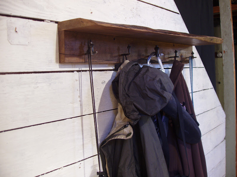 driftedge woodworking: Live Edge Walnut Coat Rack with Reclaimed Drill ...