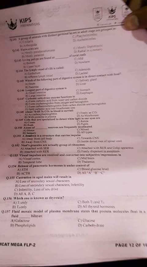 KIPS Full Length MCAT papers for Entry Test 2016 - Ratta.pk