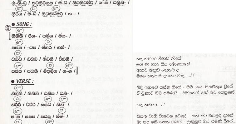 Sinhala Notation , Sinhala Piano Notes , Sinhala Keyboard Notations