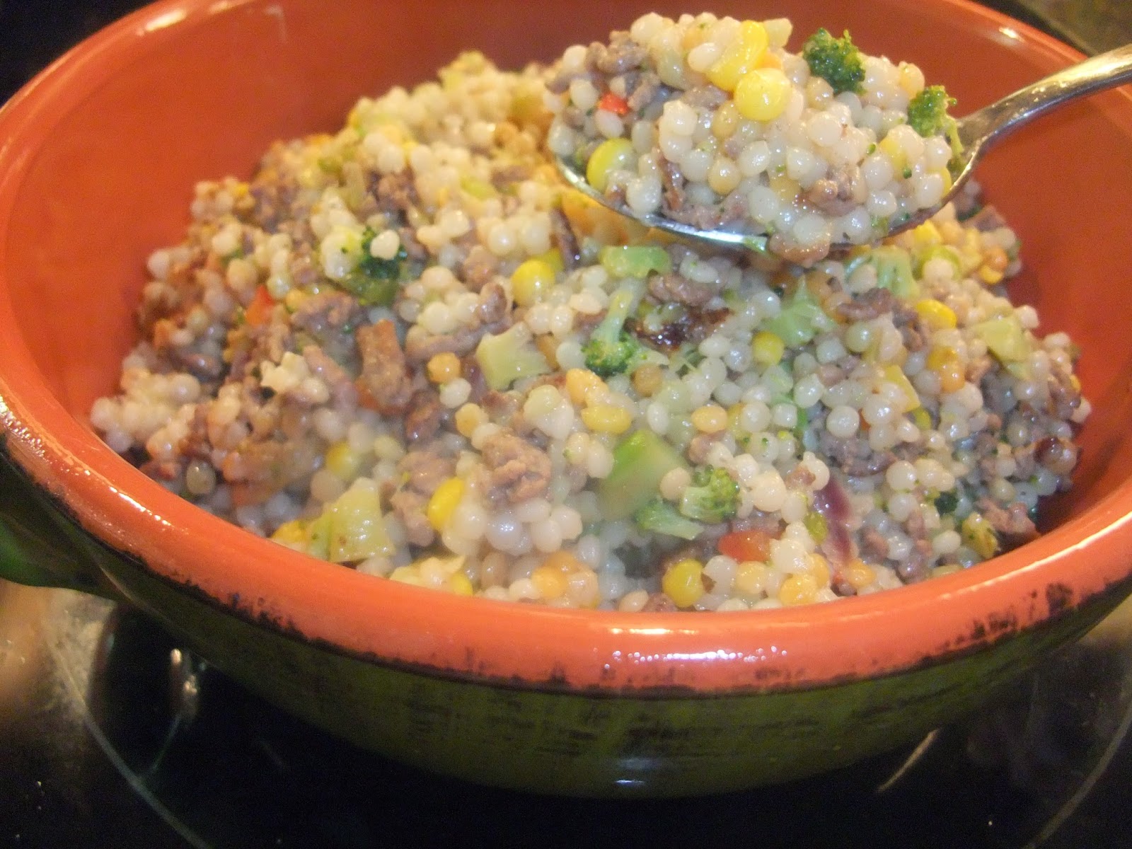 Susan's Savour-It!: Pearl Couscous with Beef Mélange