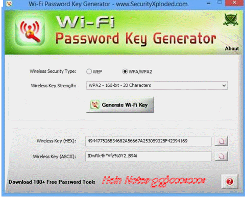 WiFi Password Key Generator 2.0 Final + portable ★★ ~ Hein Notes-ဥတၱံတားသား