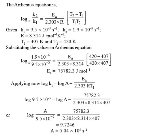 Welcome to Chem Zipper.com......: At 407 K the rate constant of a ...