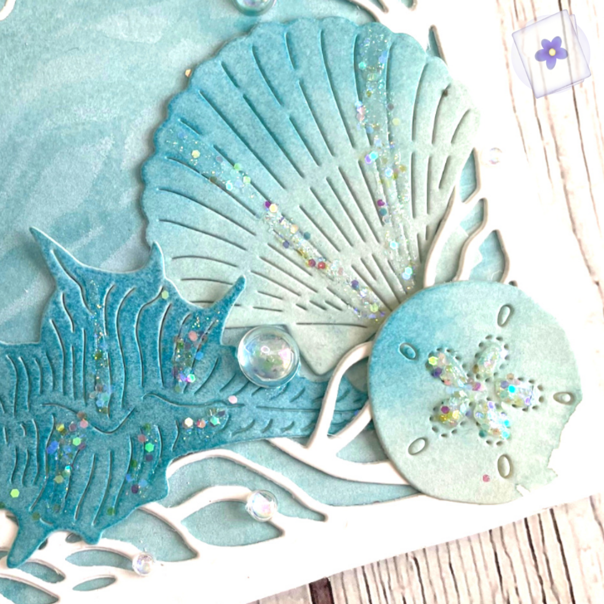 Seashells Die in Blue Tones | Troqueles de Caracolas en Tonos Azules
