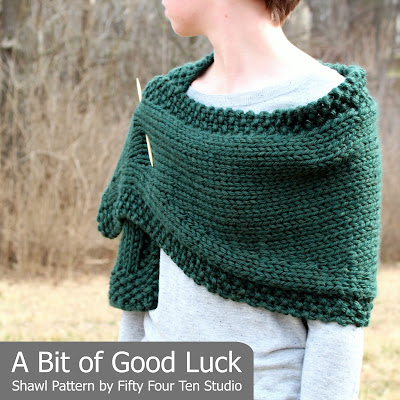 Fifty Four Ten Studio: "A Bit of Good Luck" Easy Shawl Knitting Pattern