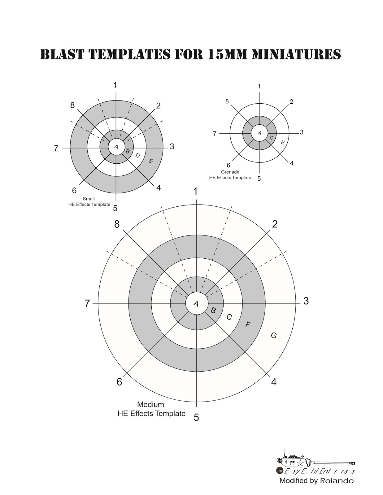 oldSarges Wargame and Model blog: Easy Eight 15mm Blast Templates