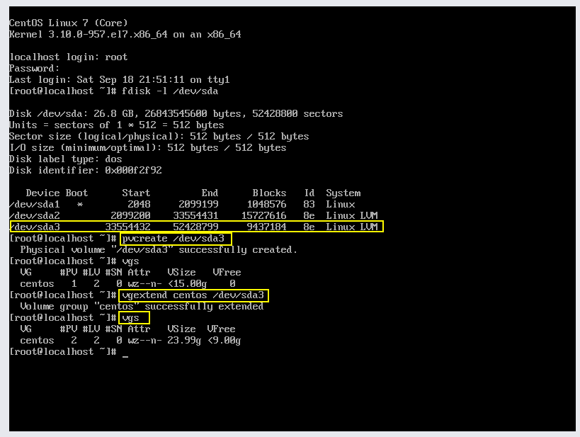 Extending Linux VM partition ~ Root Of Info Extending Linux VM partition ~ Root Of Info