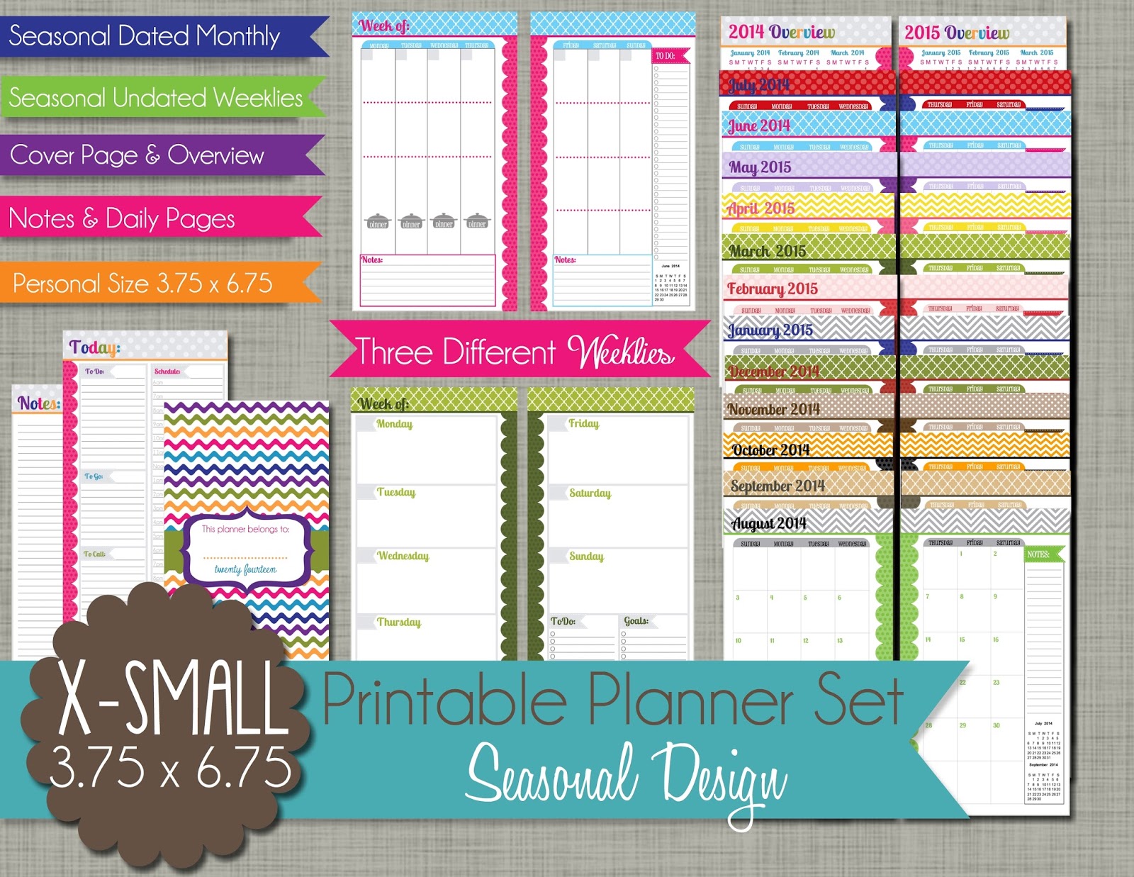 The Polka Dot Posie NEW X Small Personal Size Planner Pages For Your The Polka Dot Posie NEW X Small Personal Size Planner Pages For Your