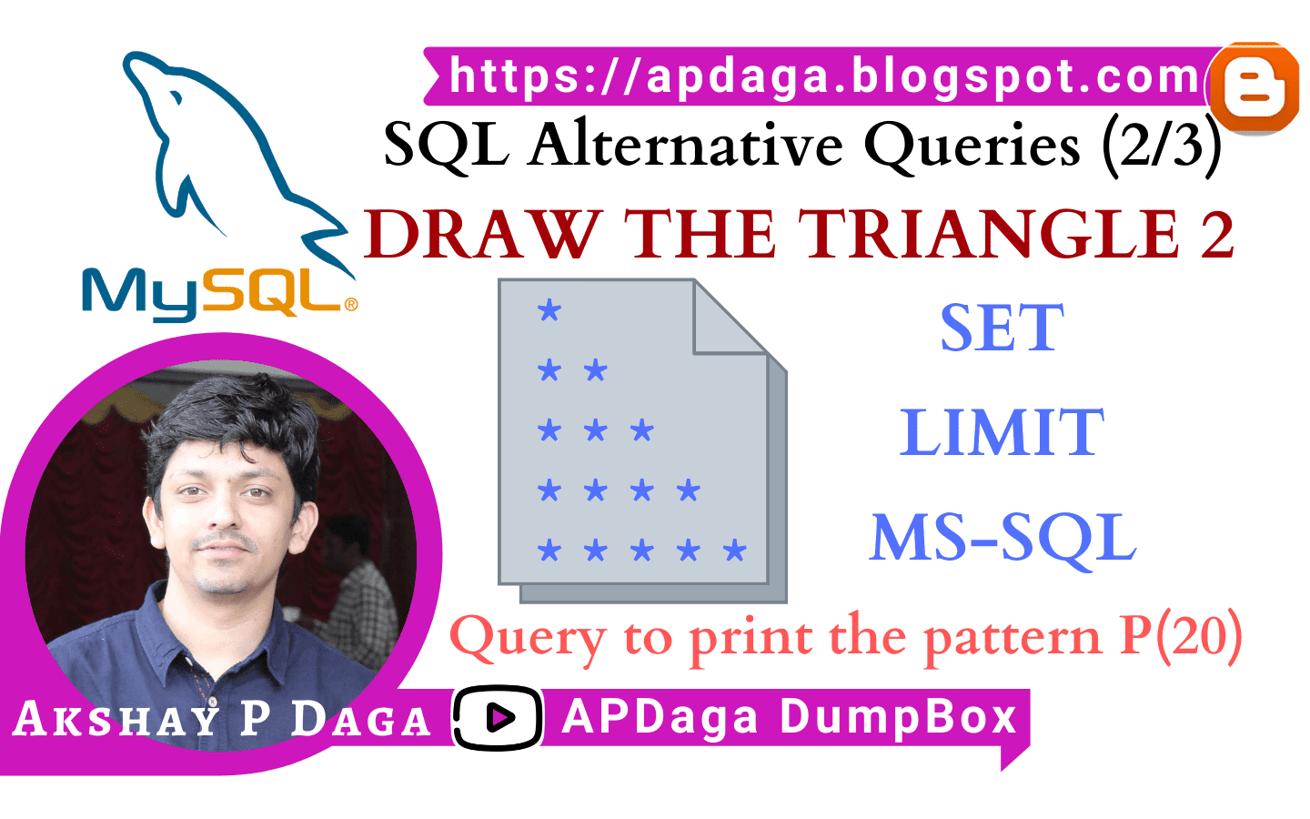 Hackerrank Sql Alternative Queries 23 Draw The Triangle 2 Set Limit Mysql And Ms Sql 6812