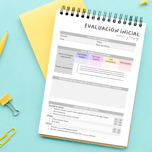 Registro de evaluación inicial para Audición y Lenguaje