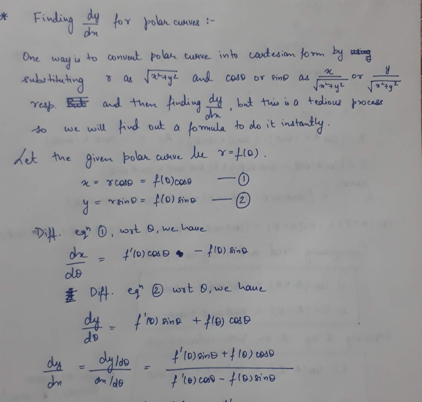 Crazy Maths Tangent To A Polar Curve crazy-maths-tangent-to-a-polar-curve