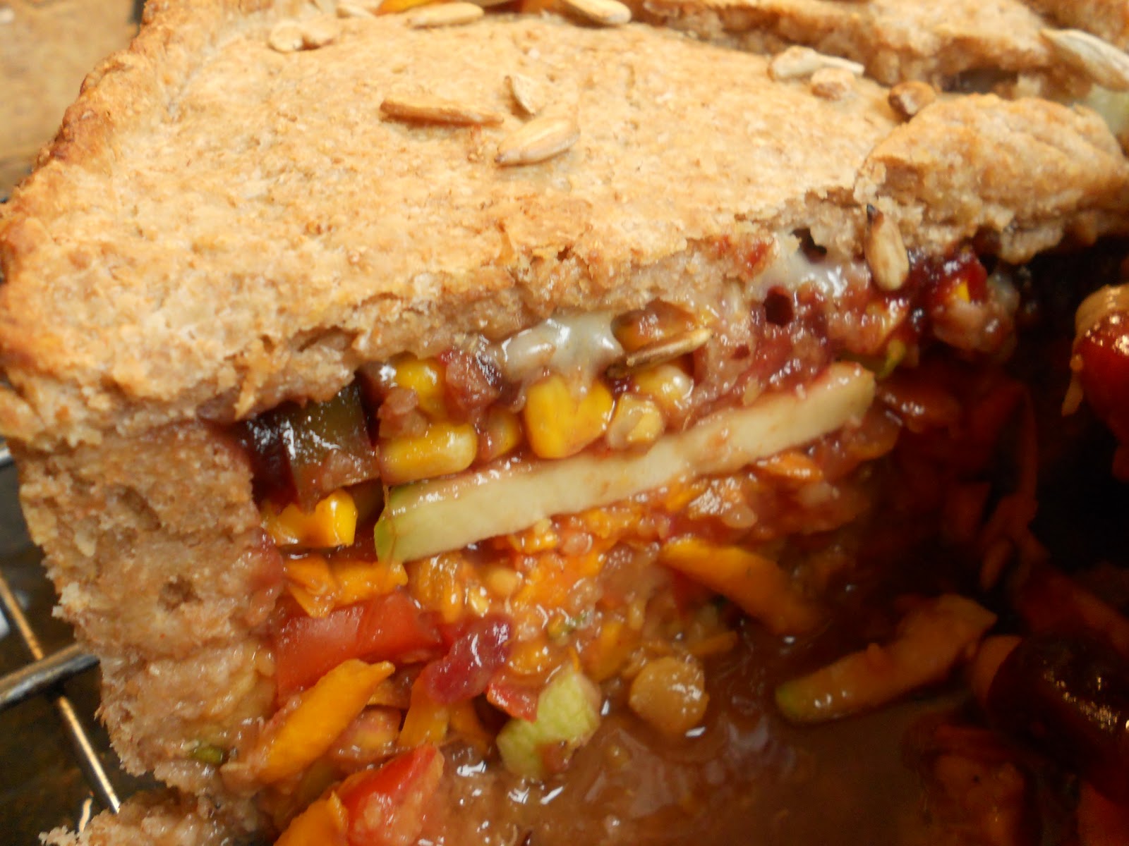 Layered Harvest Vegetable Pie (vegan)