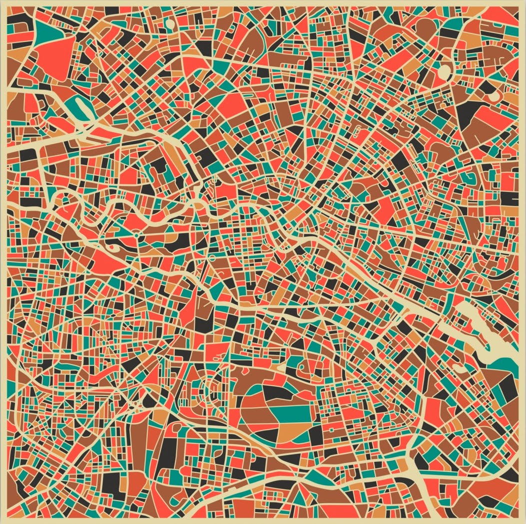 Dexedrina: Jazzberry Blue (abstract city maps)