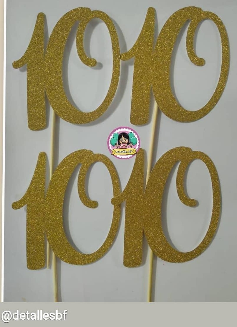 Número 10 Escarchados - Mis Toppers Tus Toppers