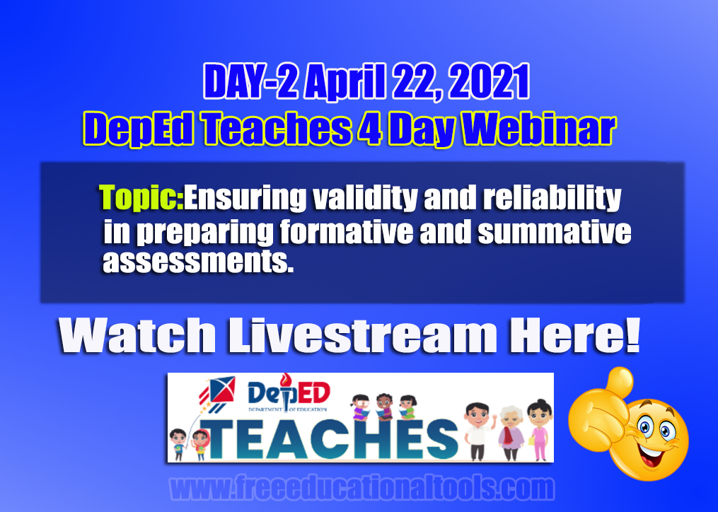 WATCH DAY 2 DepEd Teaches Webinar on Assessment and Reporting [LIVE ...