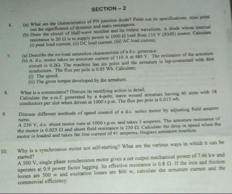 Electrical ⚡💡- MEO Class 2 Papers