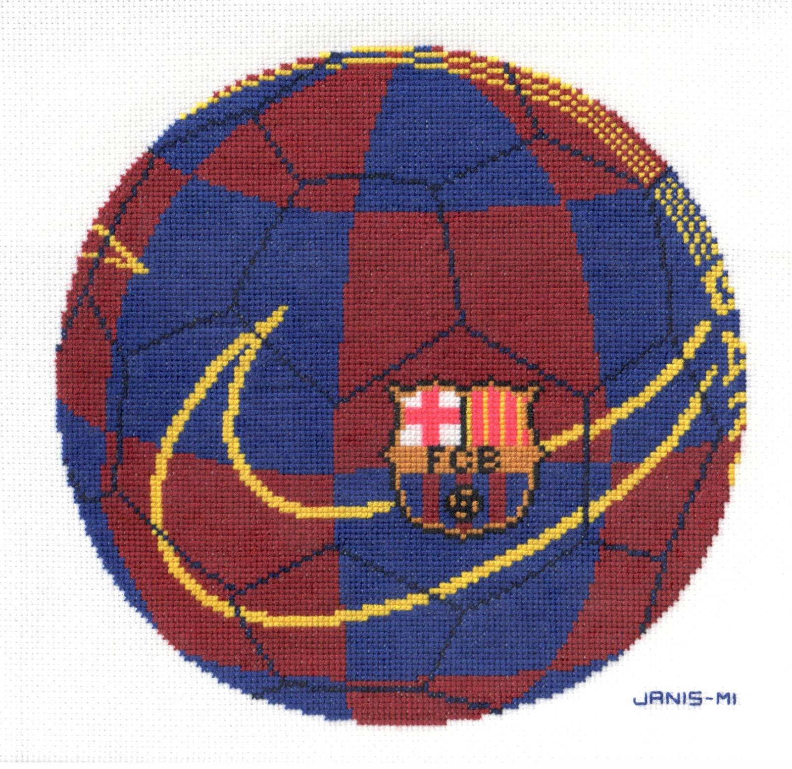 EASY PATTERNS: FC Barcelona cross-stitch pattern