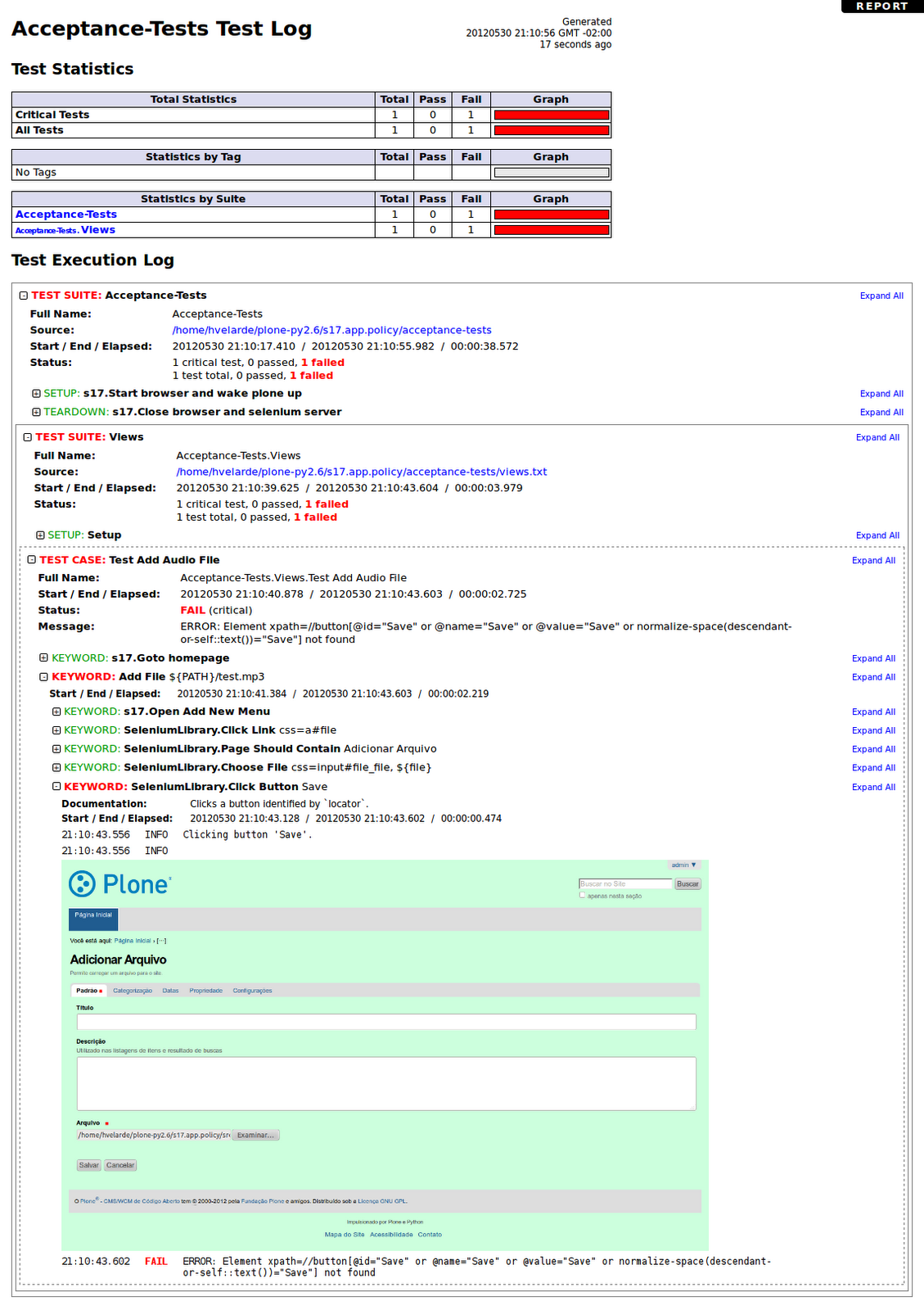 hvelarde: Robot Framework and SeleniumLibrary for Plone developers