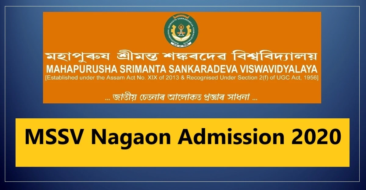 MSSV Nagaon Admission 2020 – Online Application for UG and PG Courses
