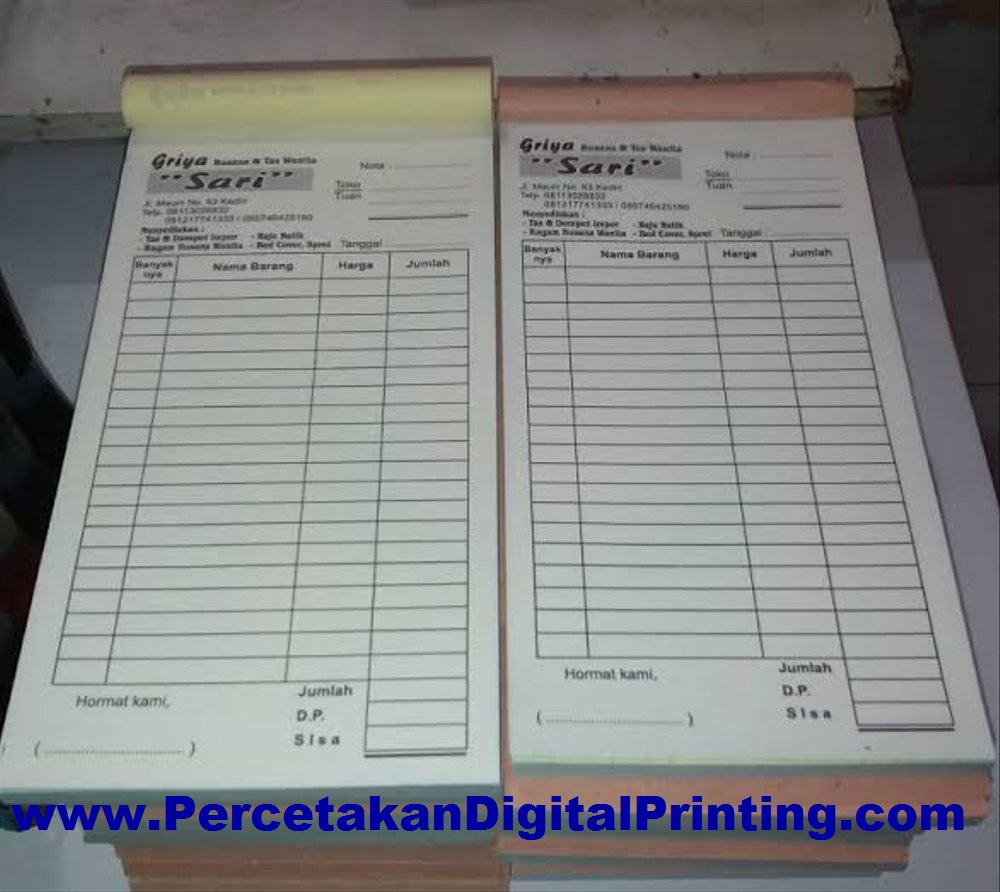 Contoh Desain NOTA BON Dari Percetakan Digital Printing Terdekat - Jasa ...