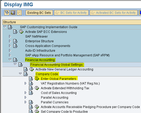 SAP - FICO MODULE LEARNING: Enter Global Parameters