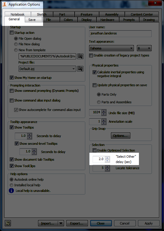 Changing the time it takes for the select other tool to appear