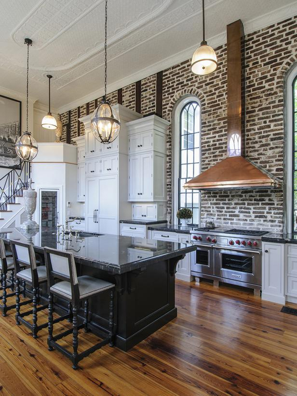 Decorate your interior with a red brick wall - Lady's Houses