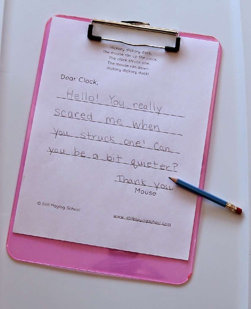 Nursery Rhyme Letter Writing | Still Playing School