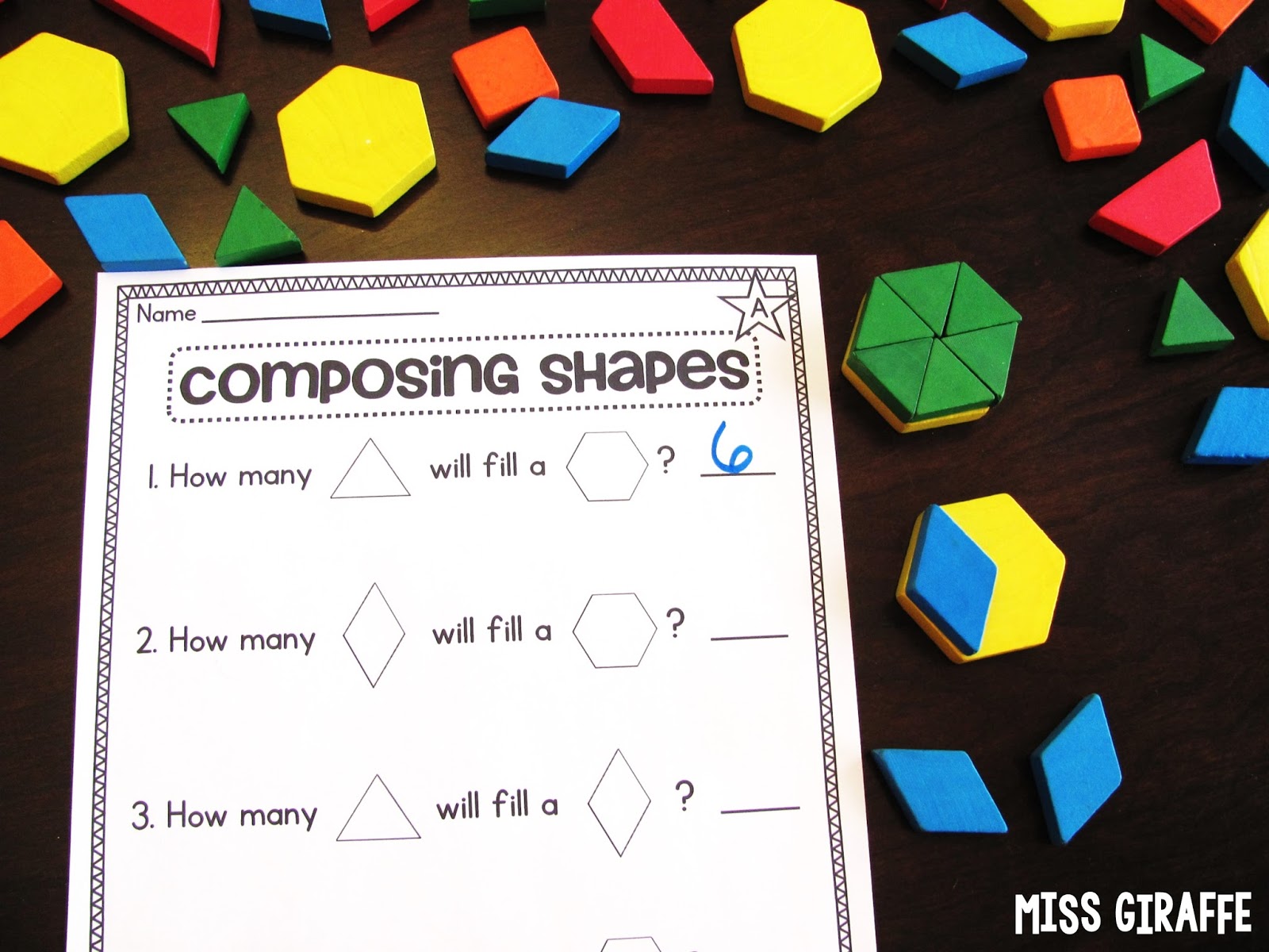 Miss Giraffe's Class: Composing Shapes in 1st Grade