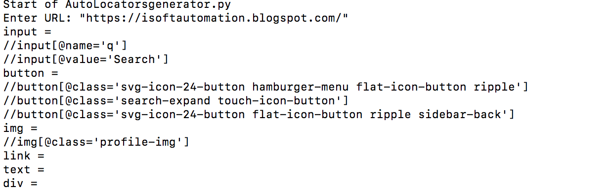 iSoft Blogger: Auto-generate Locators using Python