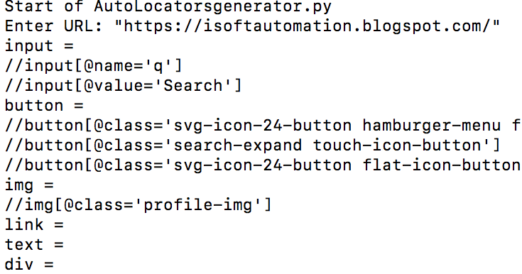 iSoft Blogger: Auto-generate Locators using Python